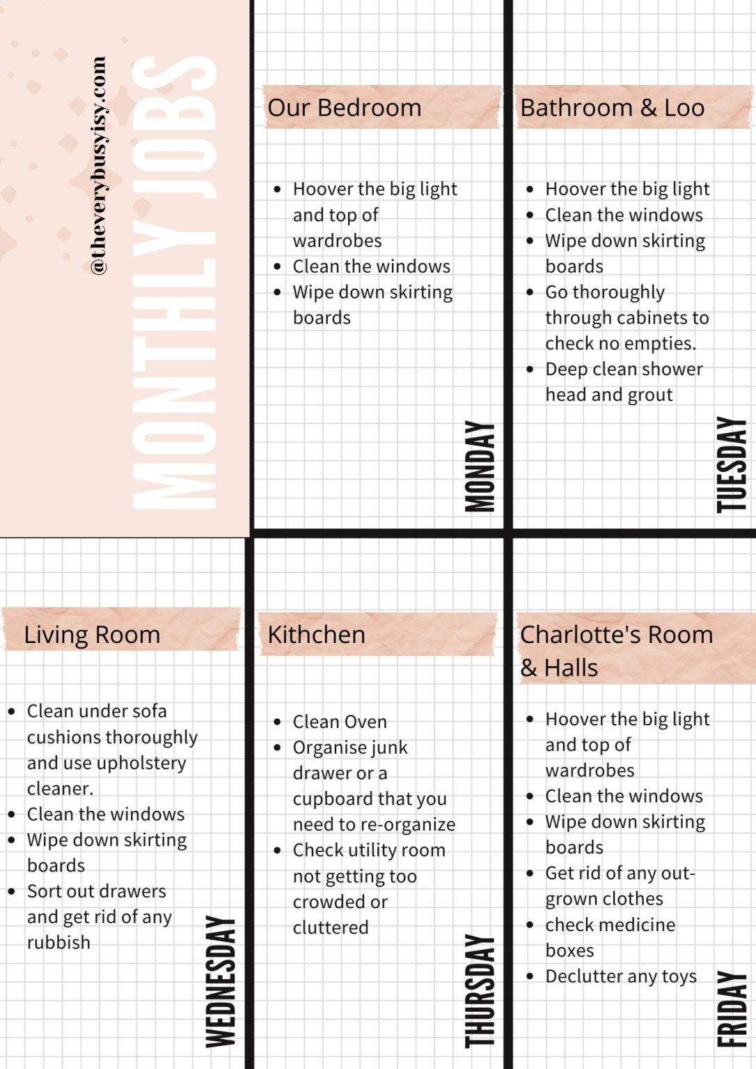 My Cleaning Routine Checklist - How to Keep a Tidy Home